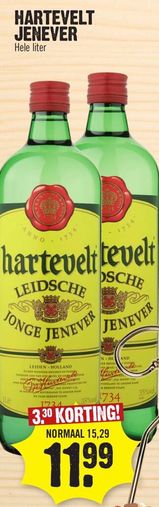 Hartevelt jenever 1 L aanbieding bij Super Dirck 3