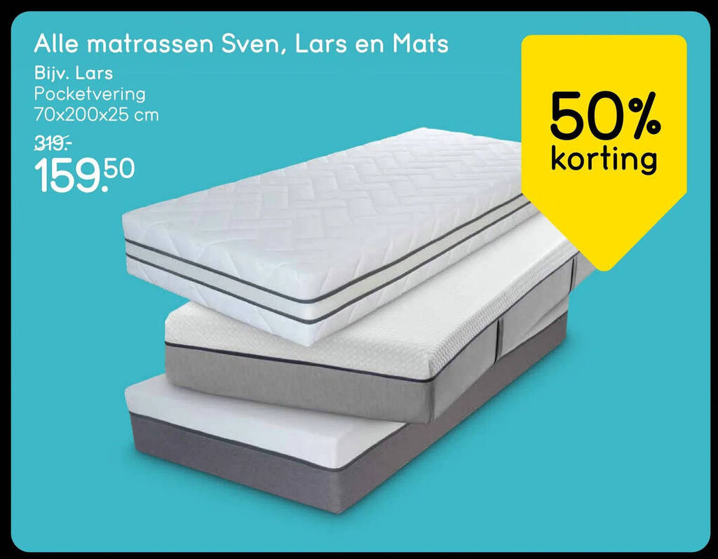 Alle matrassen Sven, Lars en Mats 70 x 200 x 25 cm aanbieding bij Leen ...