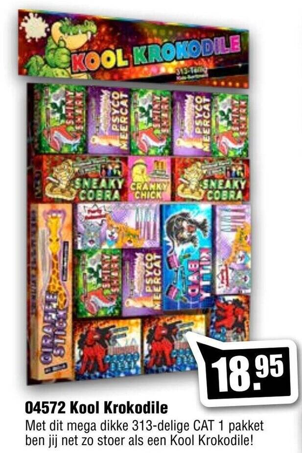 04572 Kool Krokodile aanbieding bij Vuurwerk Bull