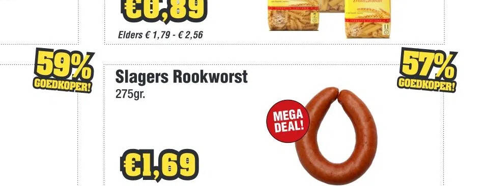 Slagers Rookworst aanbieding bij Budget Food