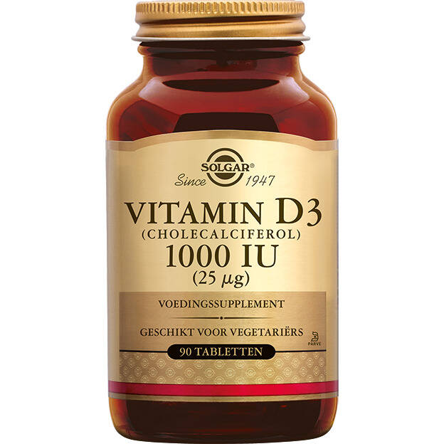 Solgar Vitamine D-3 1000 IU (25 mcg) Tabletten aanbieding bij De Online ...