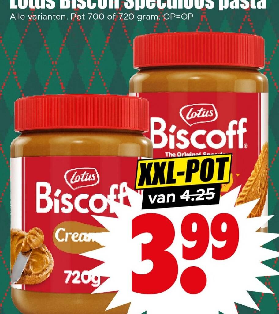 Lotus Biscoff Speculoos pasta 700 - 720 g aanbieding bij Dirk