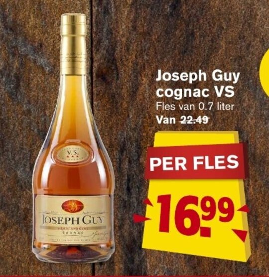 Joseph Guy Cognac VS 700ml aanbieding bij Hoogvliet