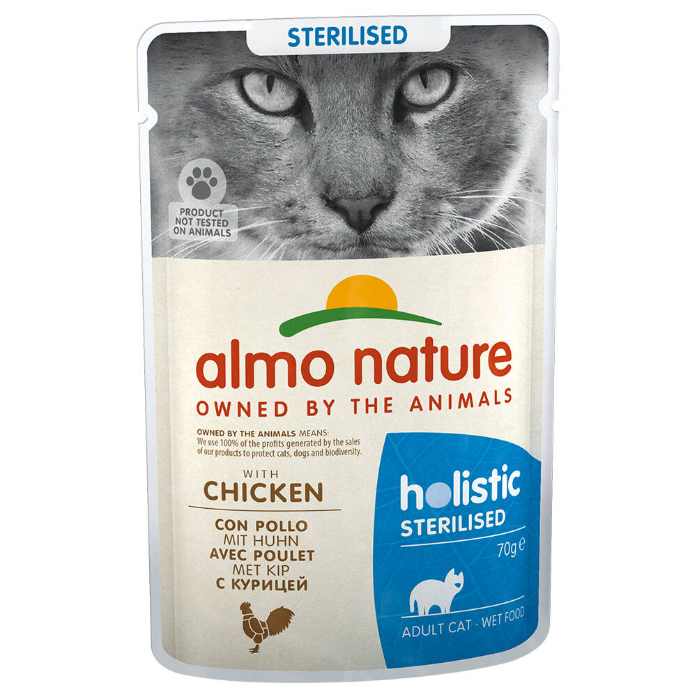 12kg + 6kg gratis! Almo Nature natvoer 18kg - Sterilised met Kip (18 x ...