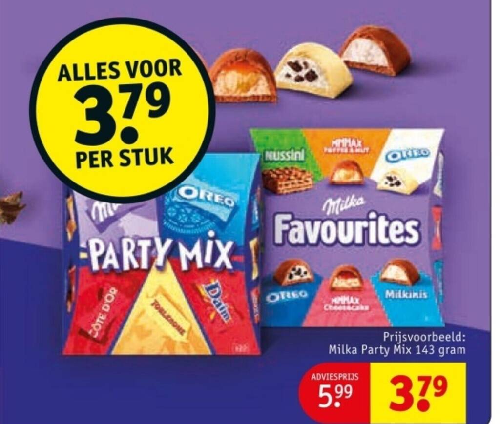 Milka Party Mix 143 gram aanbieding bij Kruidvat