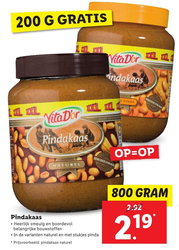 Pindakaas 800g aanbieding bij Lidl