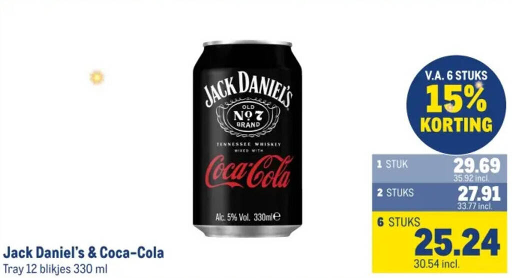 Jack Daniel's & Coca-Cola 3960 ml aanbieding bij Makro