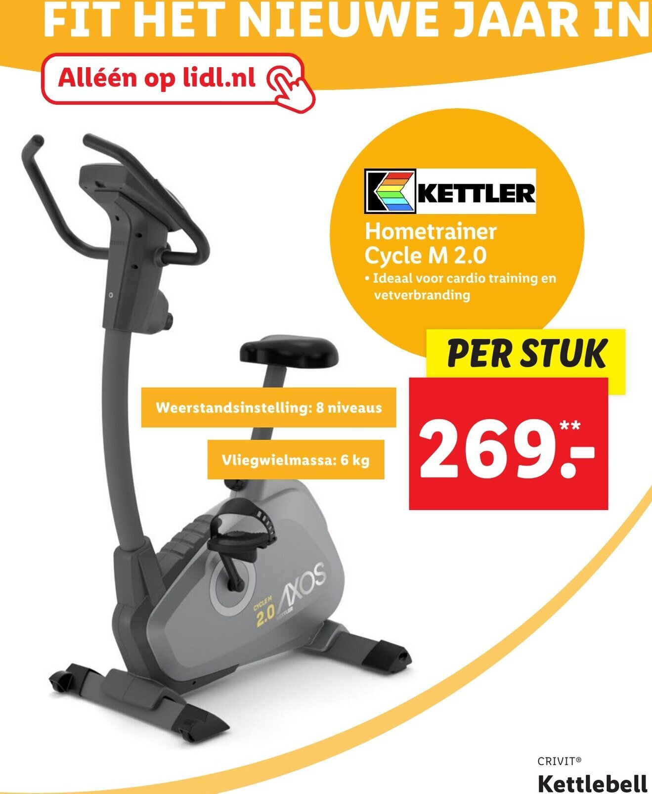 Kettler Hometrainer Cycle M 2.0 per stuk aanbieding bij Lidl
