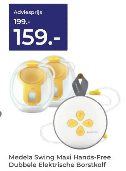 Medela Swing Maxi Hands-Free Dubbele Elektrische Borstkolf aanbieding bij Prenatal