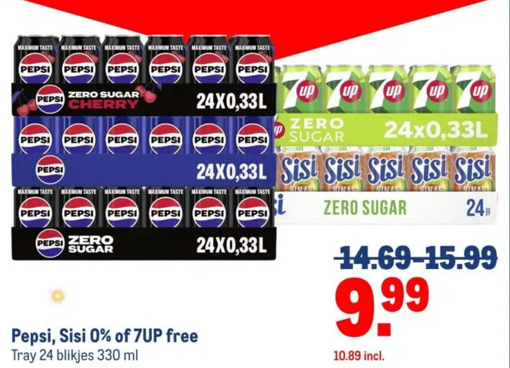 Pepsi, Sisi 0% of 7UP free 7920 ml aanbieding bij Makro Geldig van 30 ...