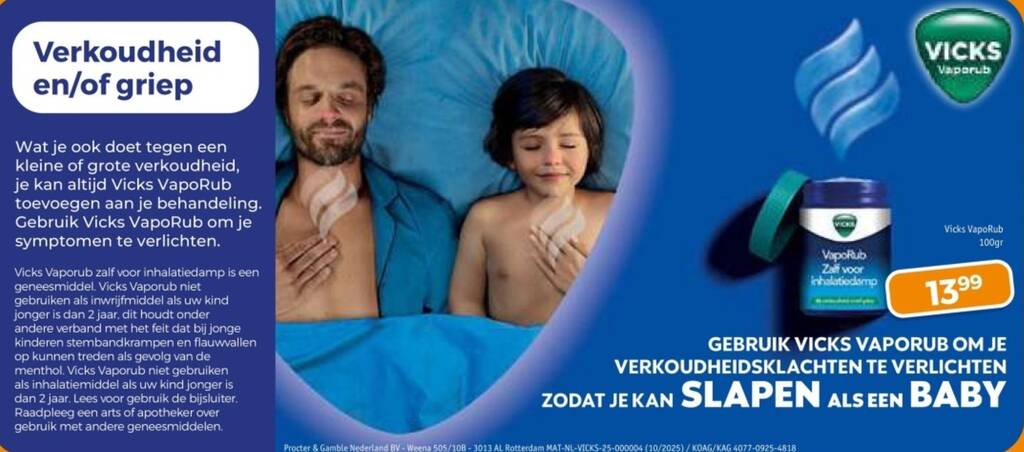 Vicks VapoRub 100 g aanbieding bij Trekpleister
