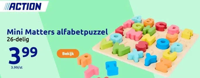 Mini Matters alfabetpuzzel aanbieding bij Action
