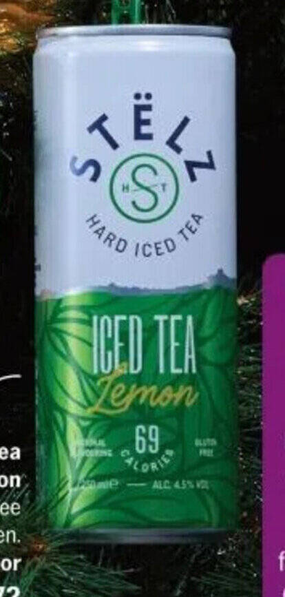 Stëlz Hard iced tea green tea lemon 25 cl aanbieding bij Albert Heijn