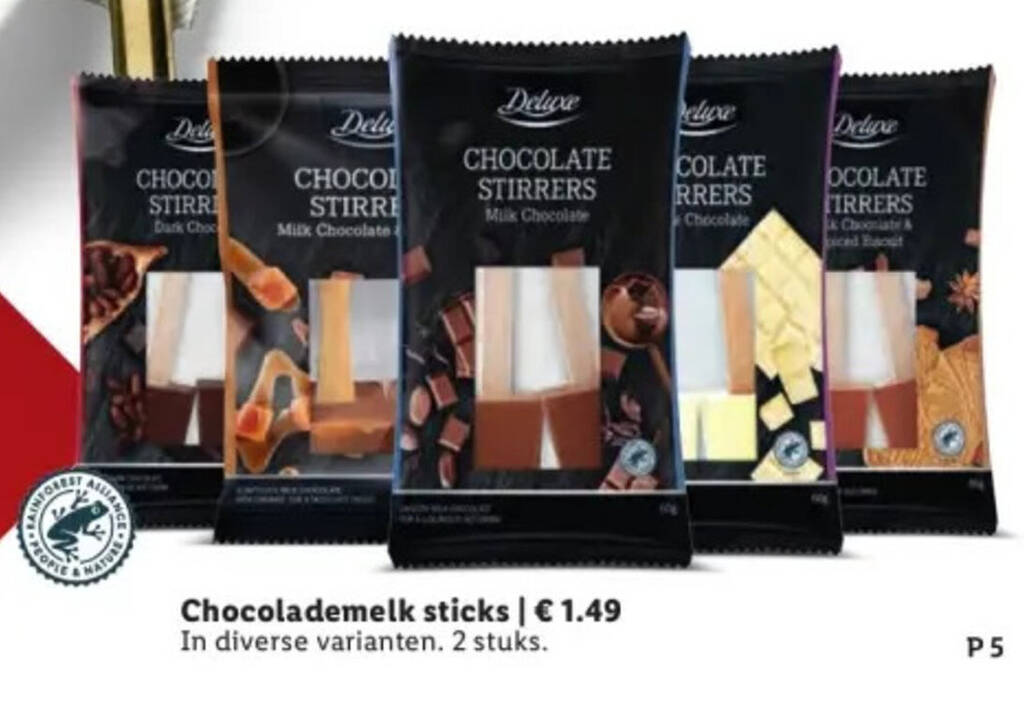 Chocolademelk sticks aanbieding bij Lidl