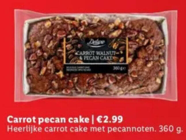 Carrot pecan cake 360 g aanbieding bij Lidl