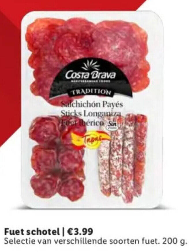 Fuet schotel 200 g aanbieding bij Lidl