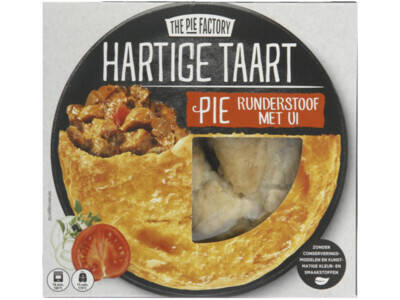 The Pie factory Pie runderstoof met ui 250 gram aanbieding bij Hoogvliet