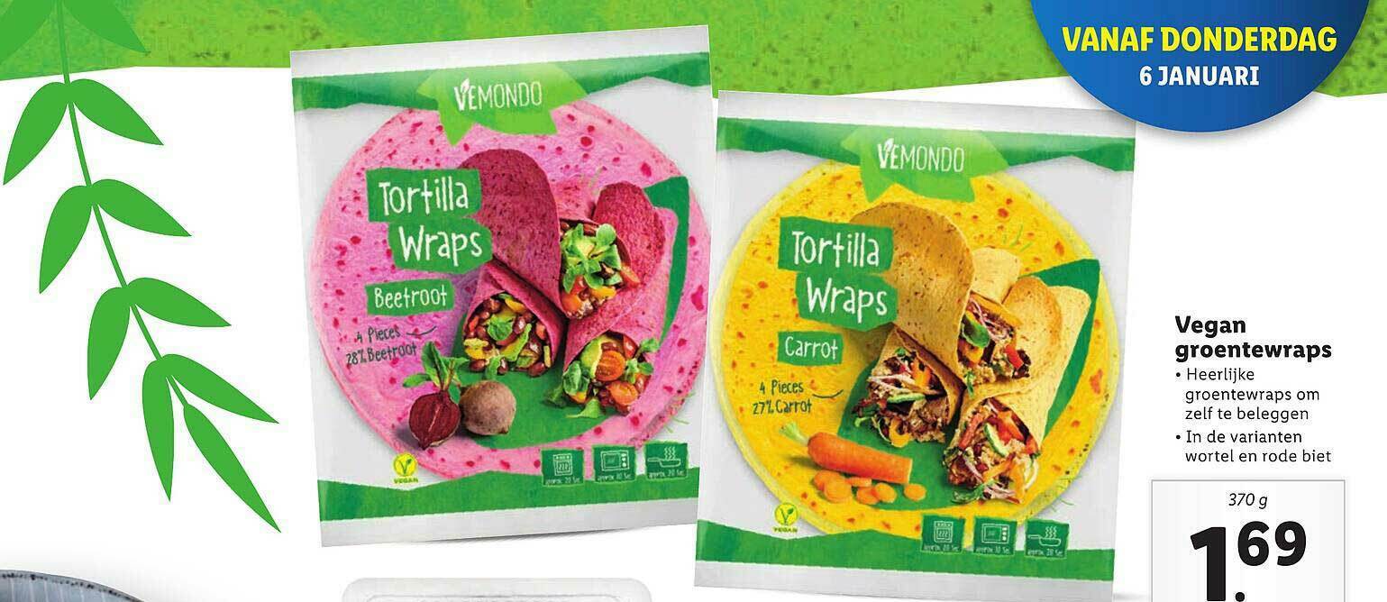 Vemondo Vegan Groentewraps aanbieding bij Lidl