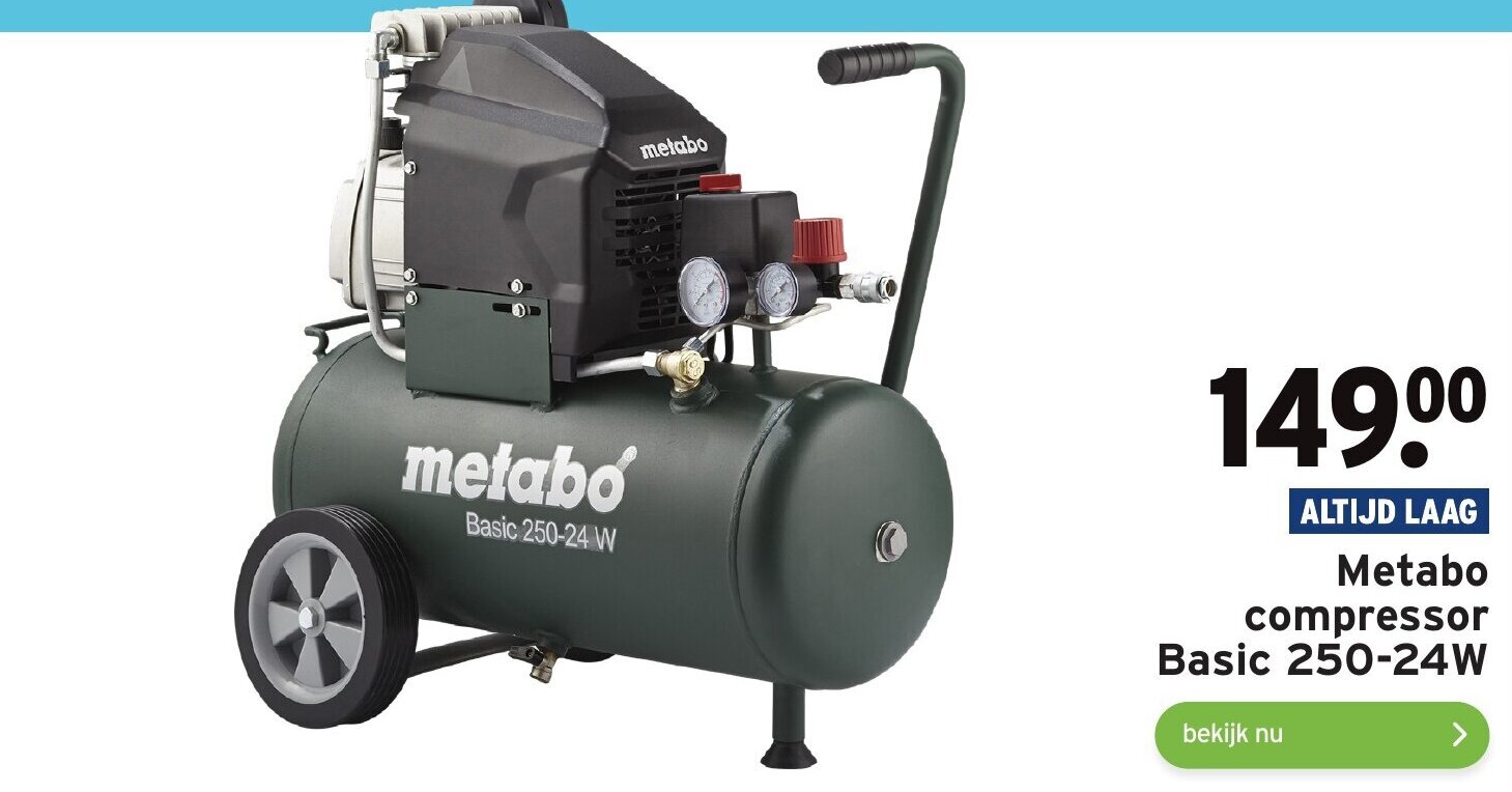 Metabo Compressor Basic 250-24W aanbieding bij GAMMA