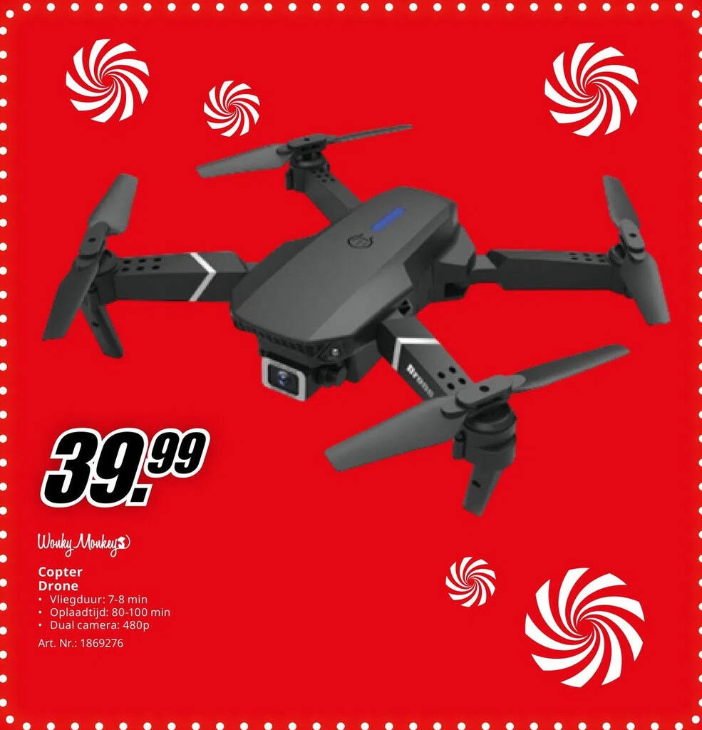 Wonky Monkey Copter Drone aanbieding bij MediaMarkt