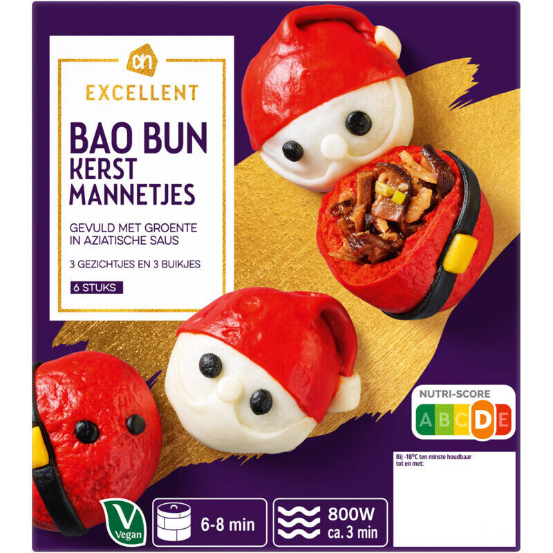 AH Excellent Bao bun kerstmannetjes 6 stuks aanbieding bij Albert Heijn