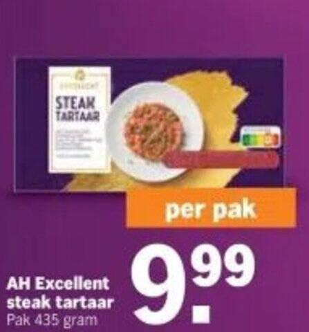 AH Excellent steak tartaar 435 g aanbieding bij Albert Heijn