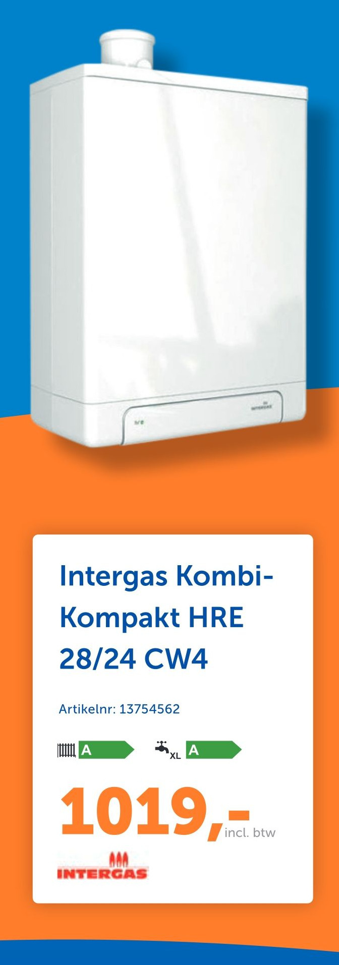 Intergas Kombi-Kompakt HRE 28/24 CW4 aanbieding bij Warmteservice