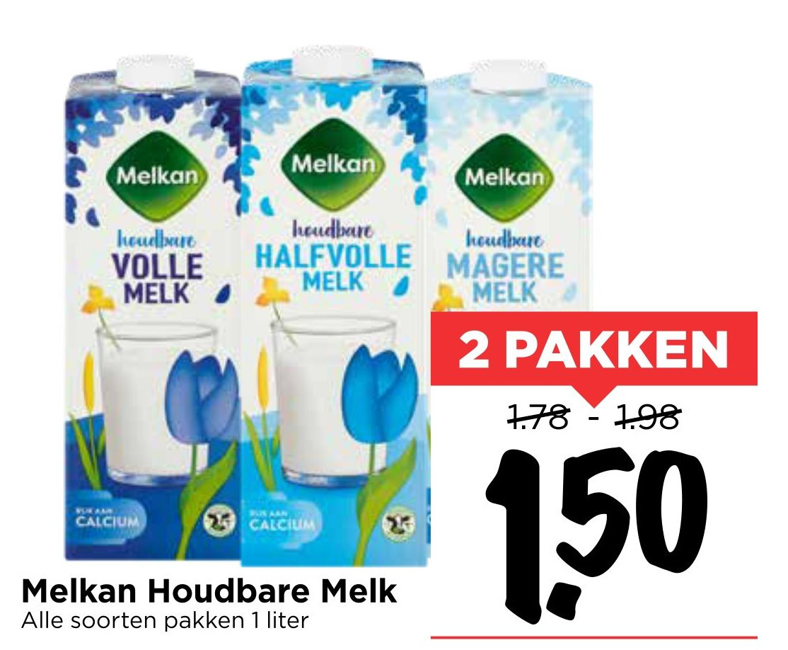 Melkan Houdbare Melk 1liter aanbieding bij Vomar