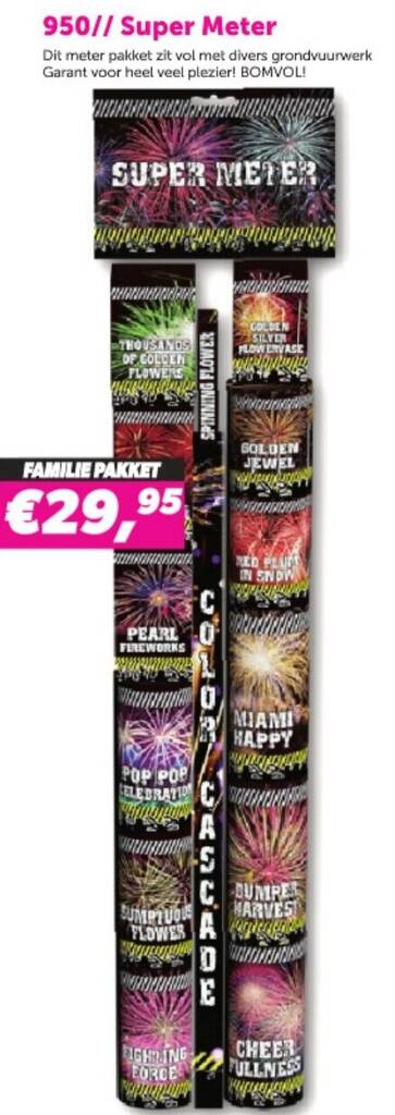 950// Super Meter aanbieding bij Meester Vuurwerk