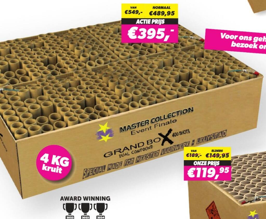 1684// Event Finale Grand Box 400 aanbieding bij Meester Vuurwerk