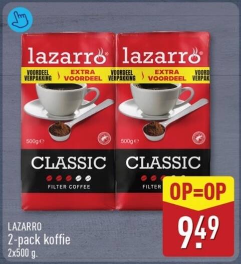 Lazarro 2-pack koffie 1000 g aanbieding bij ALDI