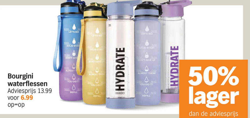 Bourgini waterflessen aanbieding bij Albert Heijn