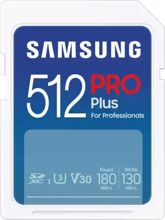 Samsung SDXC PRO Plus 512GB 130MB/s aanbieding bij Coolblue