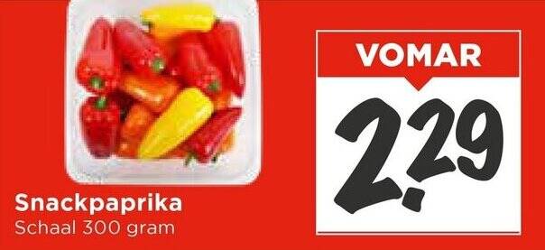 Snackpaprika 300 g aanbieding bij Vomar Voordeelmarkt