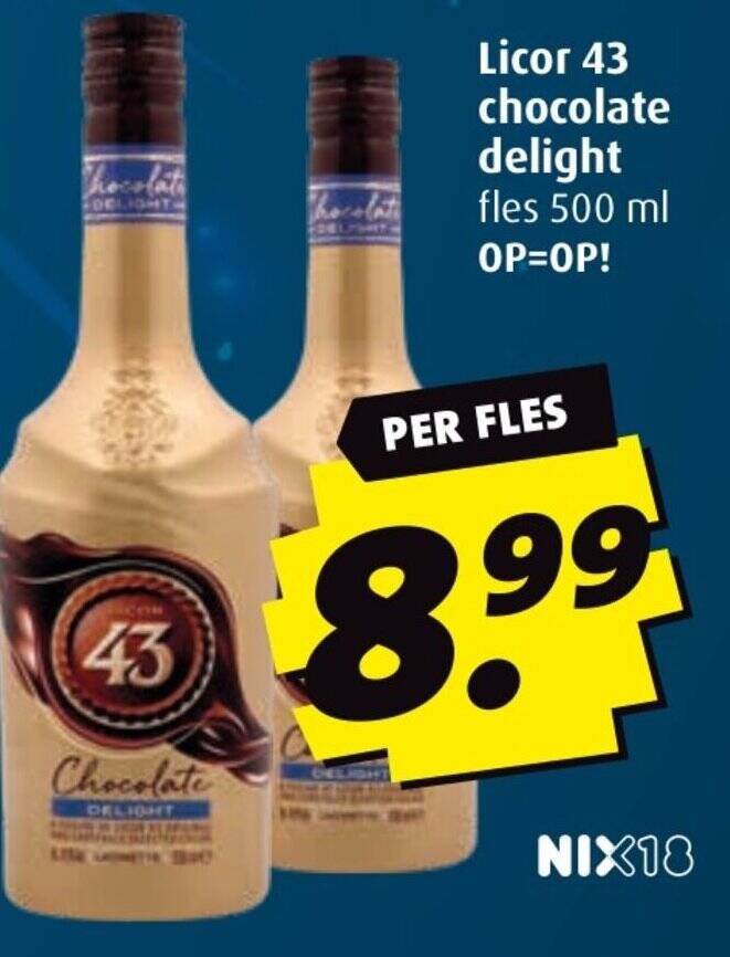 Licor 43 chocolate delight 500 ml aanbieding bij Boni
