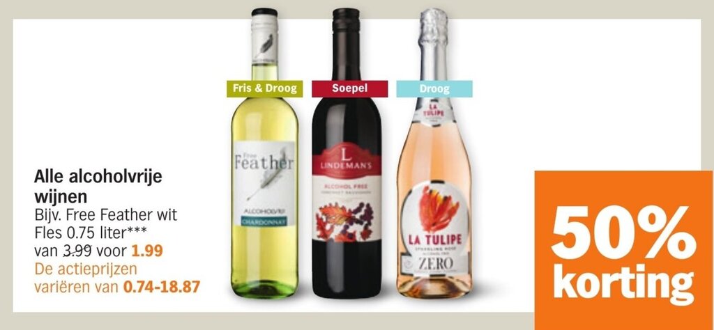 Alle alcoholvrije wijnen aanbieding bij Albert Heijn