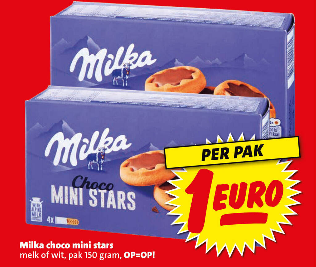 Milka choco mini stars 150 g aanbieding bij Boni