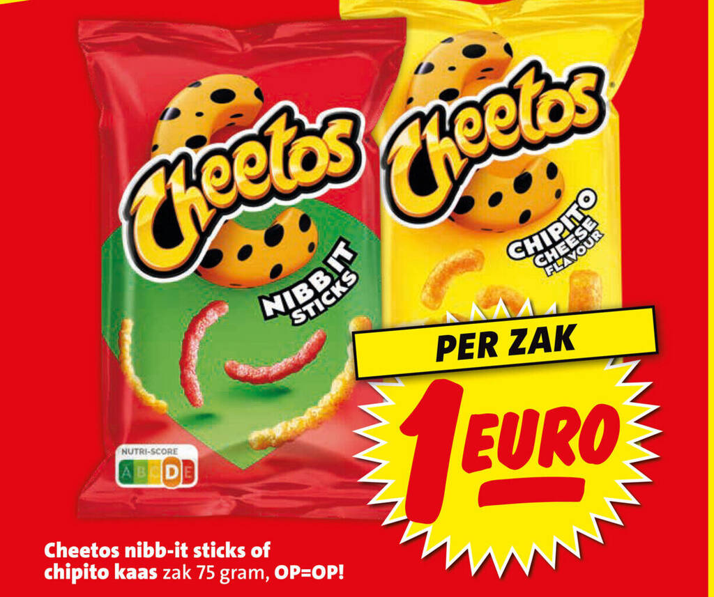 Cheetos nibb-it sticks of chipito kaas 75 g aanbieding bij Boni