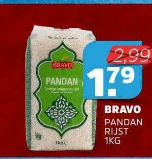 Bravo Pandan Rijst aanbieding bij Sahan Supermarkten