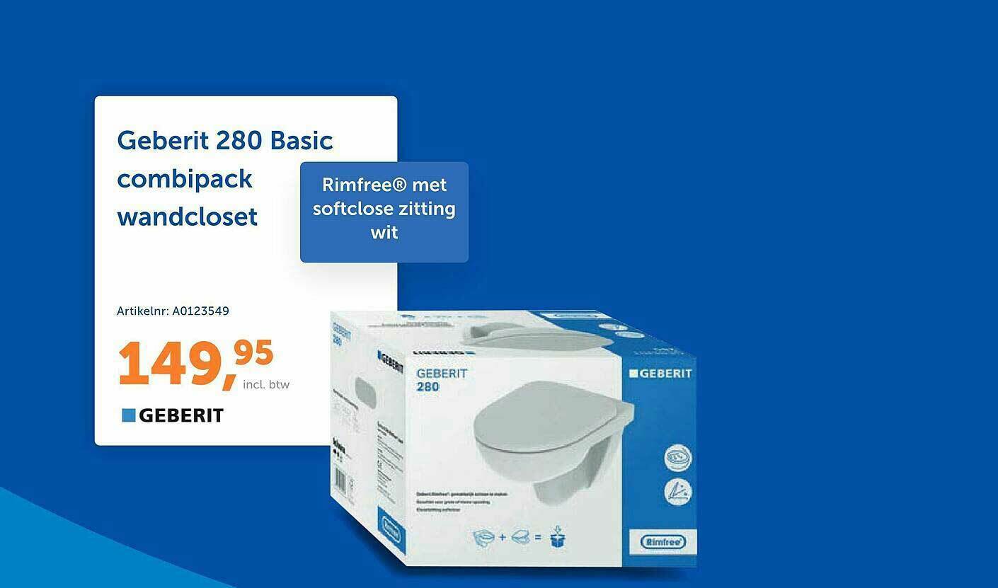 Geberit 280 Basic Combipack Wandcloset aanbieding bij Warmteservice