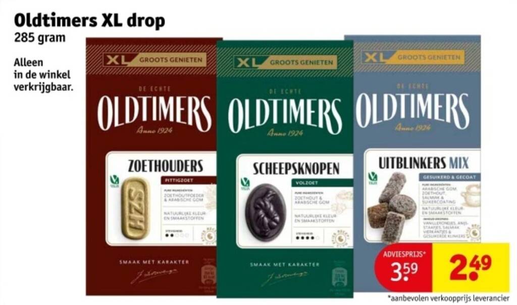 Oldtimers XL drop 285 g aanbieding bij Kruidvat