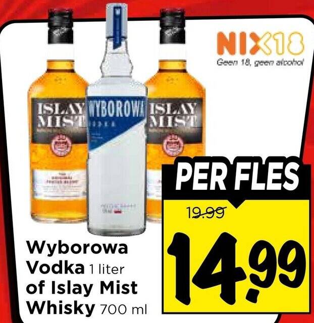 Wyborowa Vodka of Islay Mist Whisky 1 liter - 700 ml aanbieding bij ...