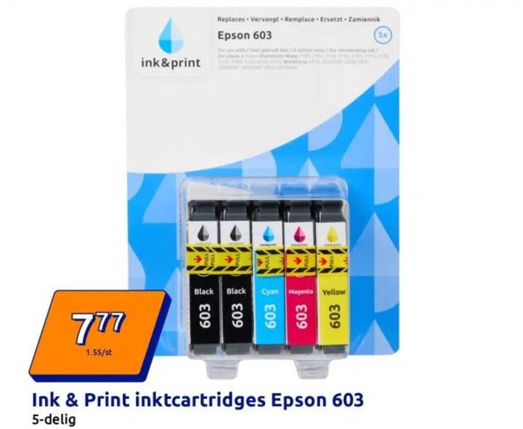 Ink & Print inktcartridges Epson 603 aanbieding bij Action