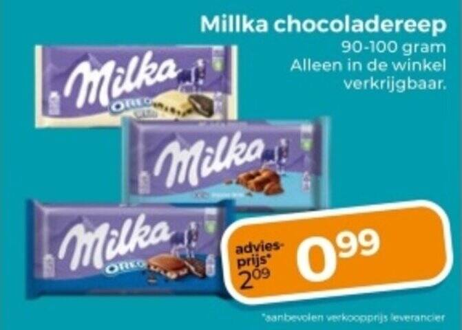 Millka Chocoladereep aanbieding bij Trekpleister