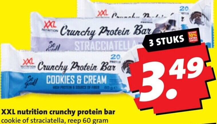 XXL nutrition crunchy protein bar 60 g aanbieding bij Boni Geldig van ...