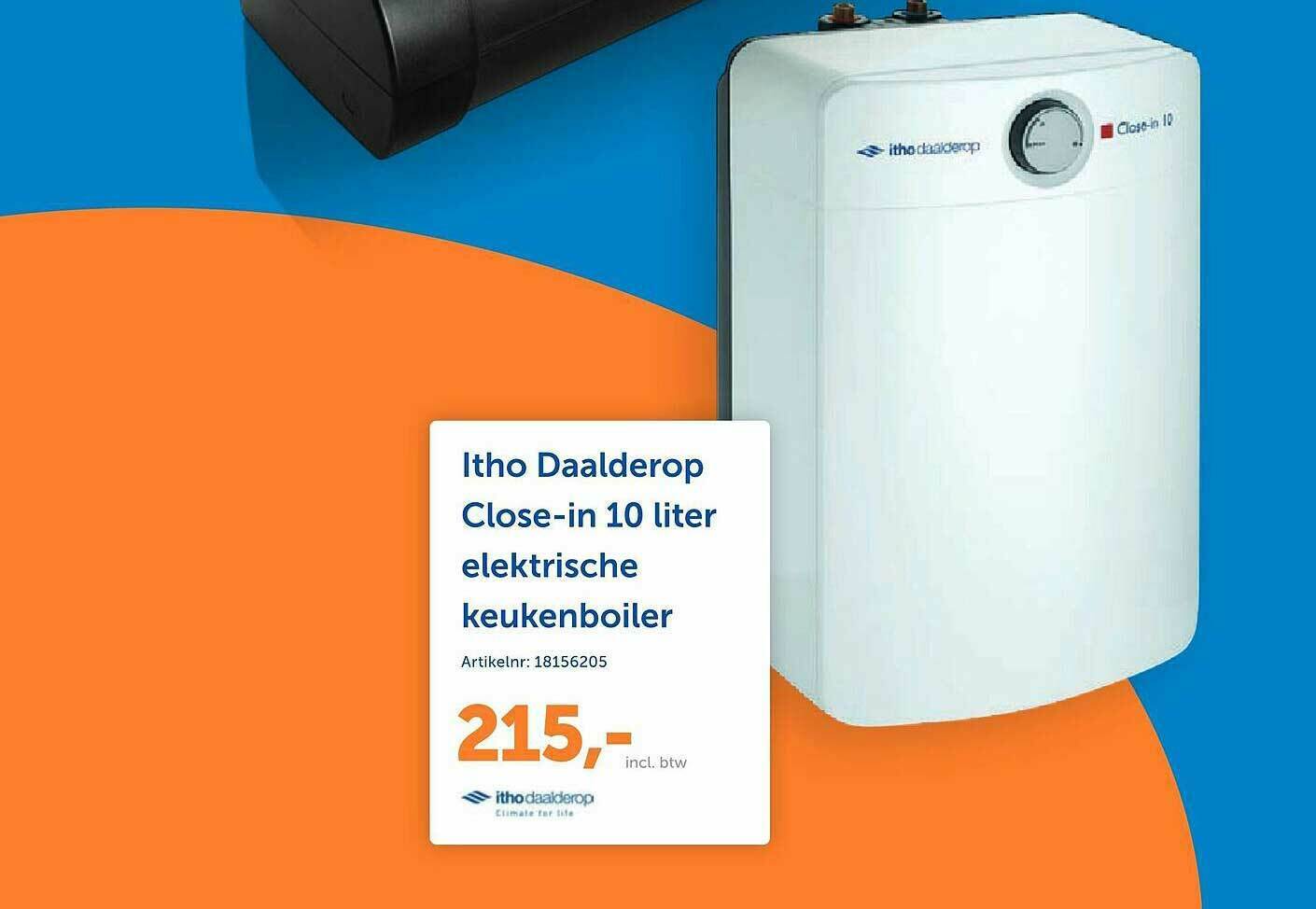 Itho Daalderop Close-In 10 Liter Elektrische Keukenboiler aanbieding ...