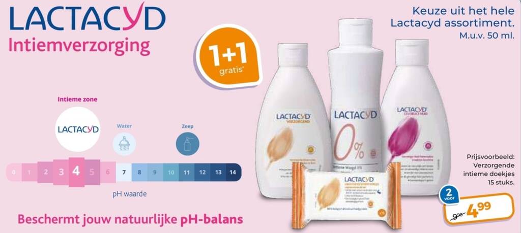 Keuze uit het hele Lactacyd assortiment 1+1 gratis aanbieding bij ...