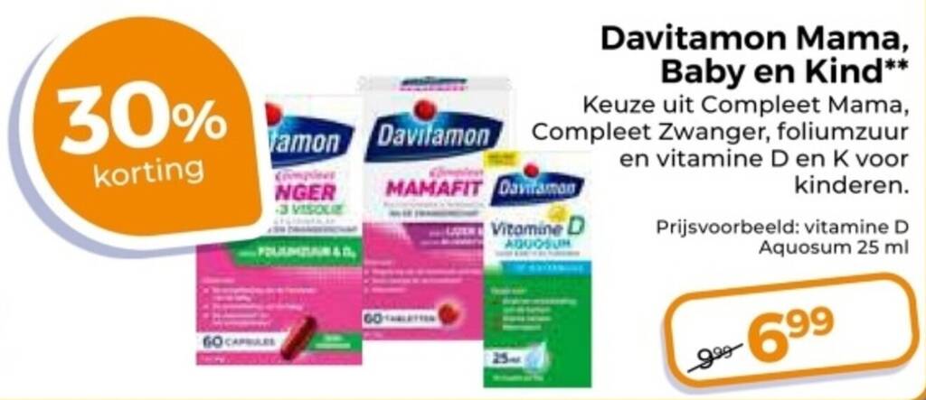 Davitamon Mama, Baby en Kind aanbieding bij Trekpleister