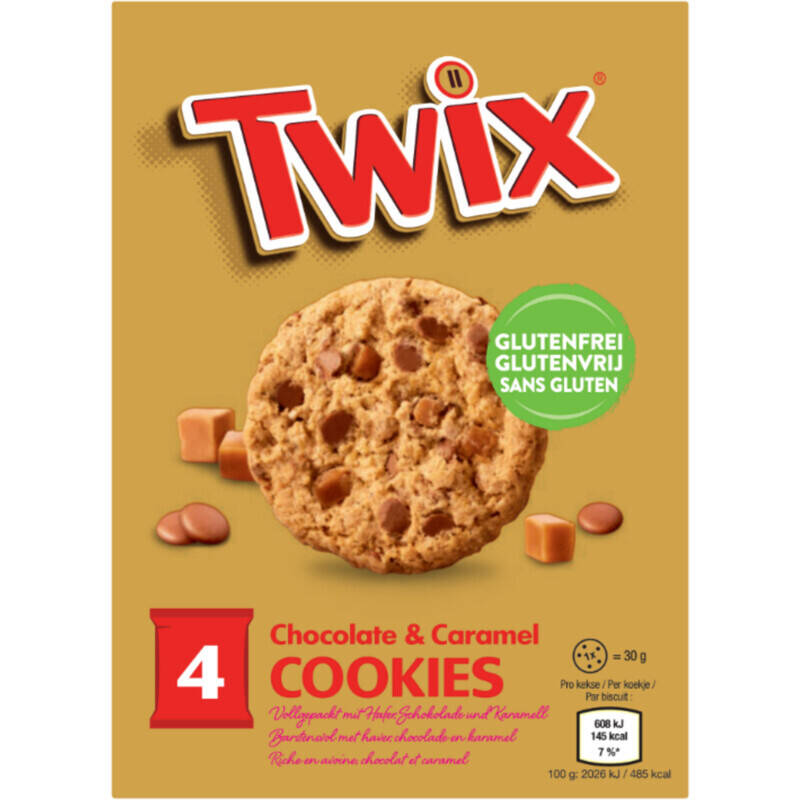 Twix Chocolate & caramel cookies gluten free 120 g aanbieding bij ...