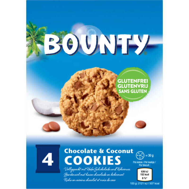 Bounty Chocolate & coconut cookies gluten free 120 g aanbieding bij ...